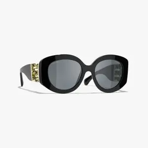 Chanel Oval Sunglasses - Black