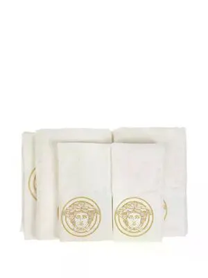 Versace Medusa Towels - White