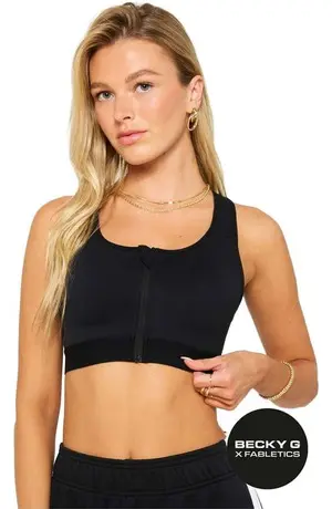 FABLETICS Front Zip High Impact Sports Bra