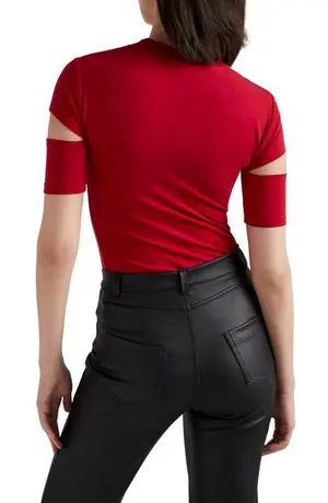 MARCELLA Esme Cutout Sleeve Top - Red