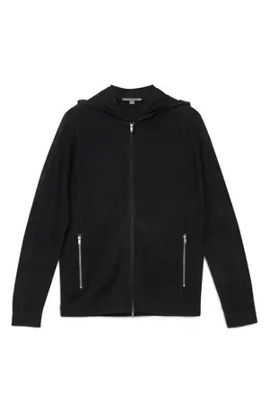 John Varvatos Lazo Full Zip Mesh Sweater Hoodie
