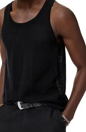 John Varvatos Ruiz Summer Sleeveless Sweater - Black