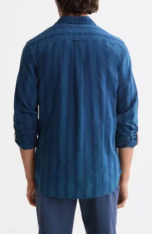 Scotch & Soda Textured Indigo Button-up Shirt