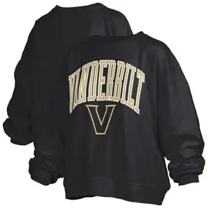 PRESSBOX Vanderbilt Commodores Janise Arch Over Logo Oversized Pullover Sweatshirt