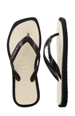 Havaianas Fusion Square Logo Flip Flop - Black