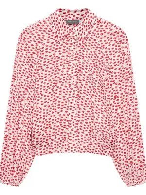 Mint Velvet Lip Print Crop Shirt