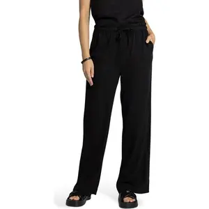 THREAD & SUPPLY Arcadia Drawstring Wide Leg Pants - Black