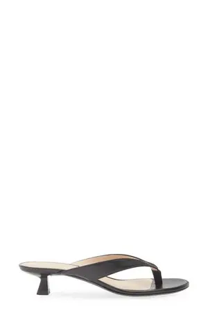 STUART WEITZMAN Rio Kitten Heel Sandal - Black