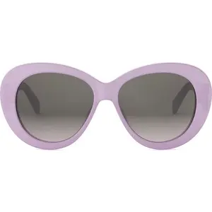 Celine Triomphe 55mm Gradient Butterfly Sunglasses - Shiny Lilac / Gradient Brown