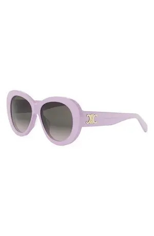 Celine Triomphe 55mm Gradient Butterfly Sunglasses - Shiny Lilac / Gradient Brown