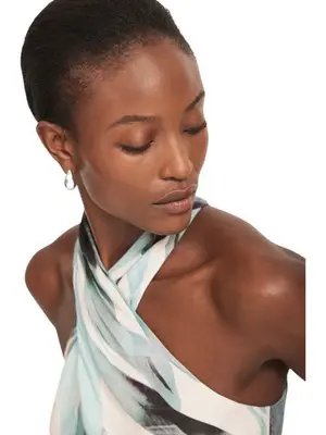 Mint Velvet Printed Satin Halter Top