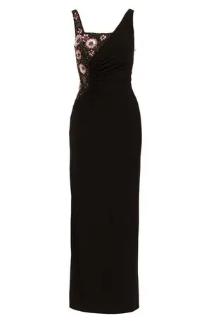 Adrianna Papell Beaded Jersey Evening Gown