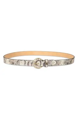 Sam Edelman Leather Inlay Belt - Off White Snake