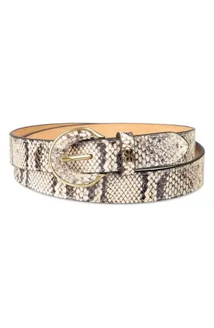 Sam Edelman Leather Inlay Belt - Off White Snake