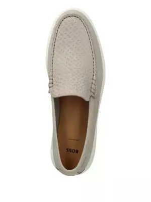 BOSS Textured Leather Loafers