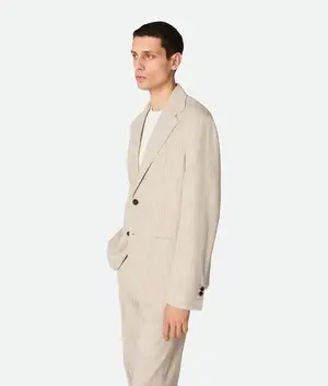 BOTTEGA  VENETA Viscose And Silk Single-breasted Jacket - Gray Putty
