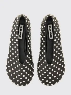 JIL SANDER Studded Ballet Flats - Black