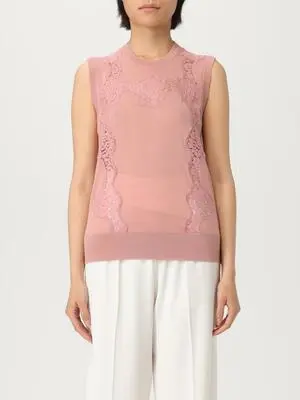 Dolce & Gabbana Lace Detailed Knit Top - Pink