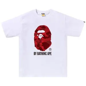 A BATHING APE Color Camo Bathing Ape Tee /red - White