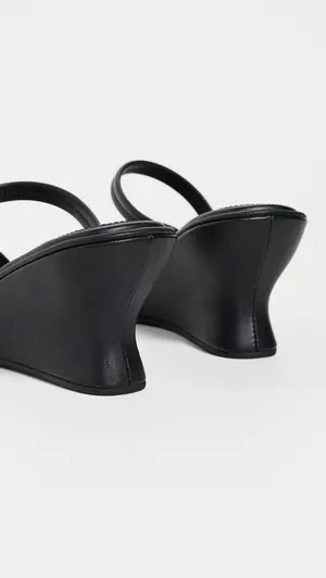 ST. AGNI Leather Contour Wedge Sandals