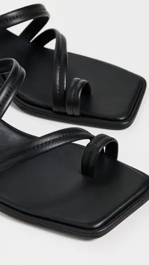 ST. AGNI Leather Contour Wedge Sandals