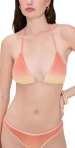 Good American Always Fits Triangle Bikini Top - Peach Ring
