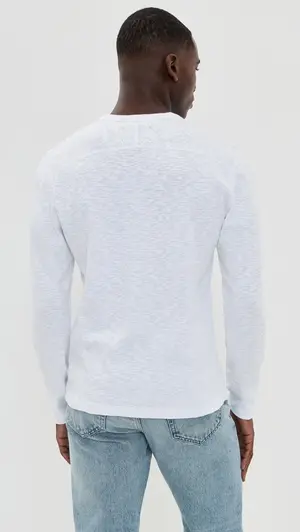Reigning Champ 1x1 Slub Slim Henley - White