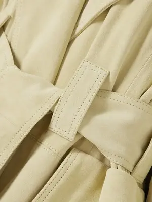16Arlington Cinzia Belted Suede Trench Coat - Neutrals