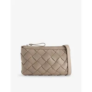 Bottega Veneta Intrecciato Leather Cross-body Bag - Limestone-silver