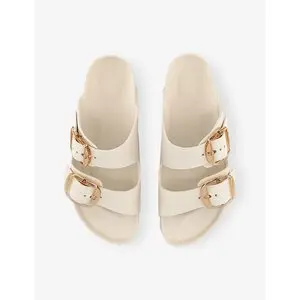 BIRKENSTOCK Arizona Big Buckle Suede Sandals - Eggshell Eva