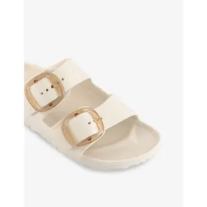 BIRKENSTOCK Arizona Big Buckle Suede Sandals - Eggshell Eva