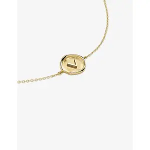 Monica Vinader Initial-v Stamp Vermeil Chain Bracelet - Gold