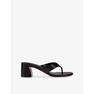 CHRISTIAN LOUBOUTIN Janetonga 55 Leather Heeled Mules - Black