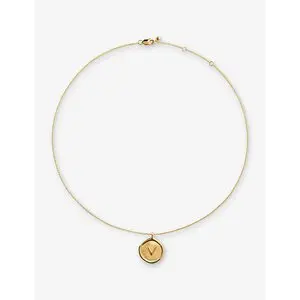 Monica Vinader Initial-p Stamp 18ct Yellow Vermeil Chain Necklace - Gold