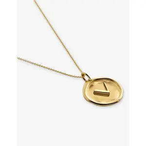 Monica Vinader Initial-p Stamp 18ct Yellow Vermeil Chain Necklace - Gold