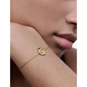 Monica Vinader Initial-o Stamp 18ct Yellow Vermeil Chain Bracelet - Gold