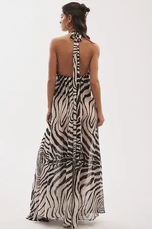 DELFI COLLECTIVE Isla Printed Silk Halter Dress