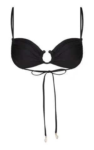 Johanna Ortiz Tangle Up U-Ring Bikini Top Black