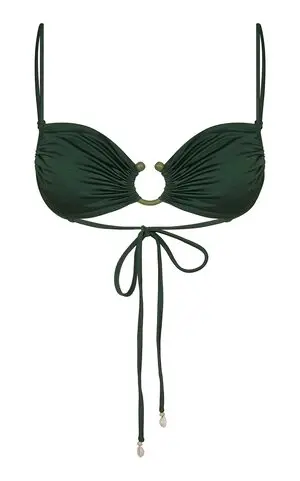 Johanna Ortiz Tangle Up U-ring Bikini Top - Dark Green