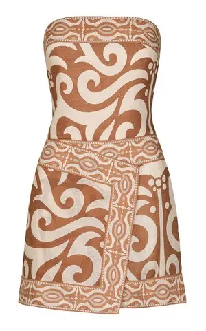 Johanna Ortiz Raíz Ritua Strapless Mini Dress - Neutral