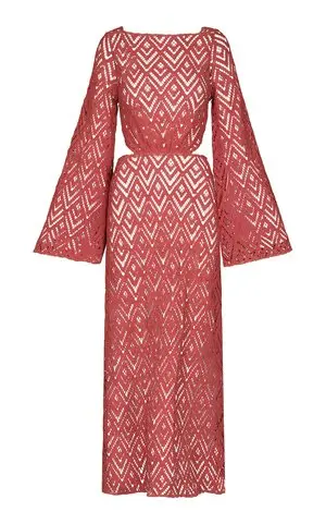 Johanna Ortiz Under The Sea Crochet Maxi Dress - Taupe