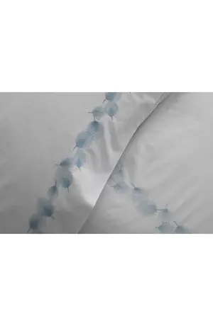MATOUK Feather Embroidered Duvet Cover - Blue