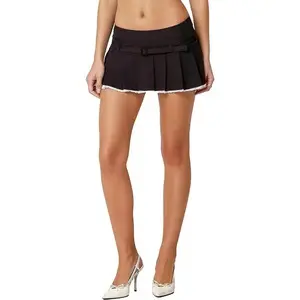 EDIKTED Lace Trim Pleated Skort
