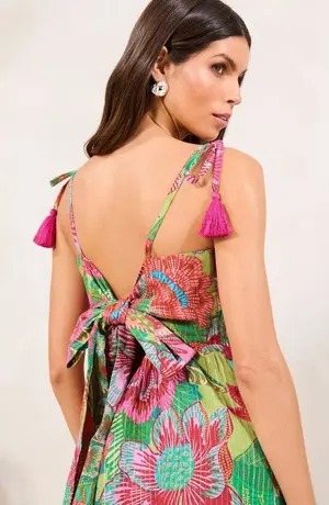 LIPSY Floral Print Tie Strap Maxi Dress