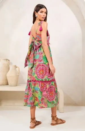 LIPSY Floral Print Tie Strap Maxi Dress