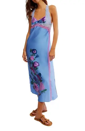 Free People Just Dreamy Nightgown - Blue Vista Combo