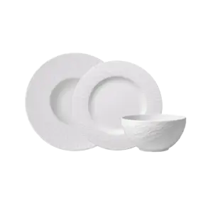 VILLEROY & BOCH Manufacture Rock Blanc 6 Piece Dinnerware Set For 2 - White