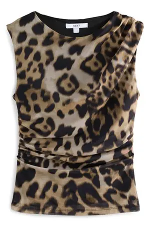 NEXT Leopard Print Mesh Top