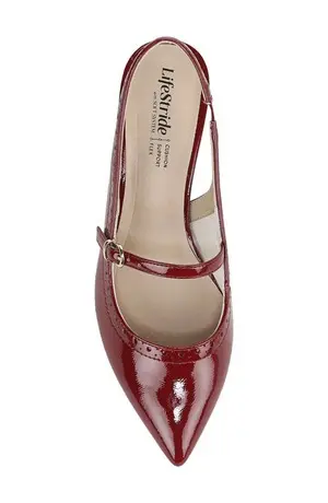 LIFESTRIDE Marilyn Slingback Kitten Heel Pumps - Dark Cherry