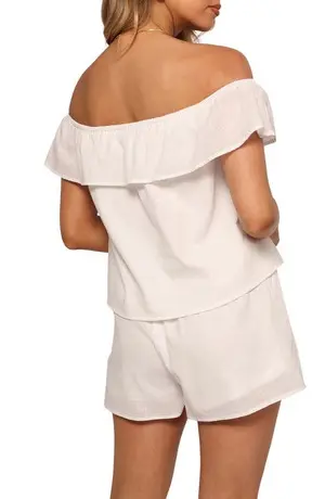 PETAL & PUP Cotton Off-the-shoulder Top & Shorts Set